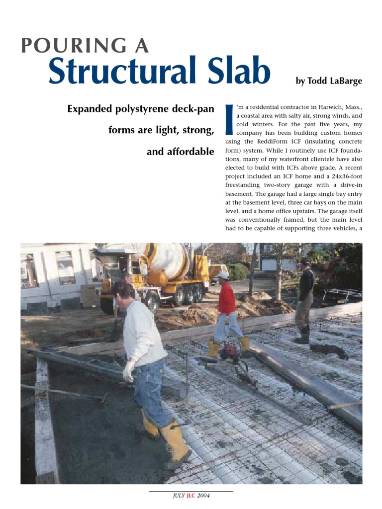 POURING A STRUCTURAL SLAB WITH EPS FORMS | PDF | Concrete ...