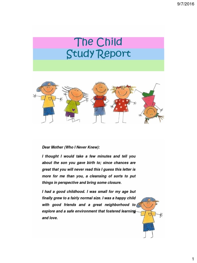 #1 - Child Study Report PDF | PDF | Adoption | Family