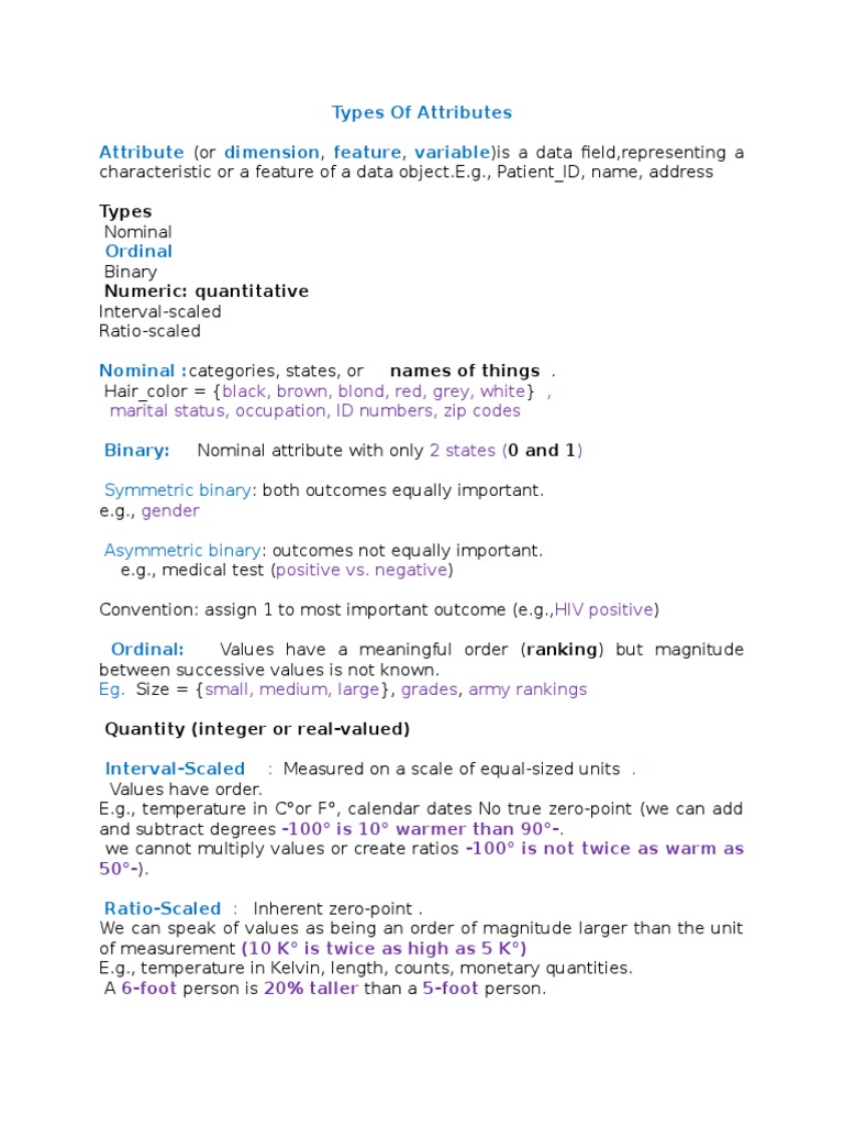 Types of Attributes | PDF