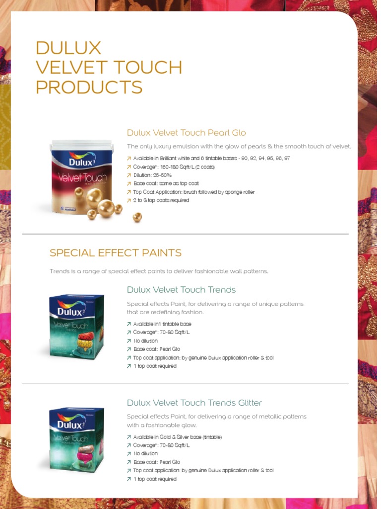 Dulux Velvet Touch Paint Collection | PDF | Art Media | Color