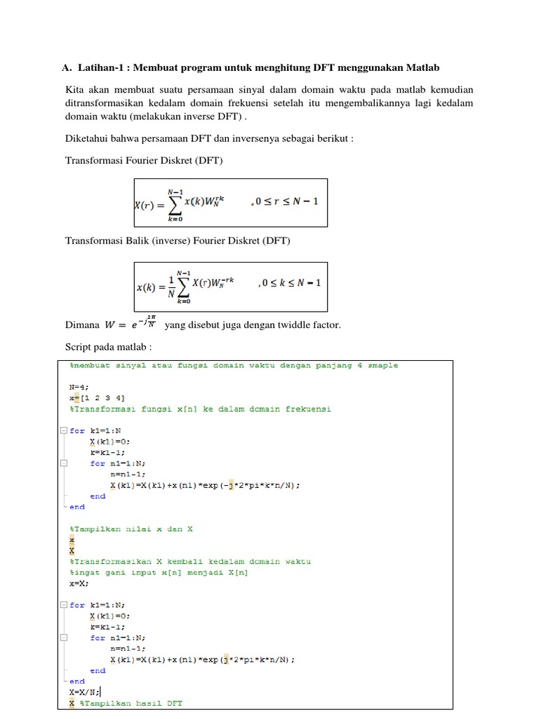 Discrete Fourier Transform Pada Matlab | PDF | Sains & Matematika ...