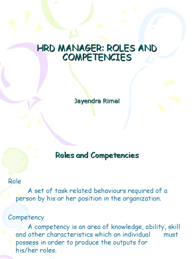 HRD Manager: Roles and Competencies | PDF | Competence (Human Resources ...