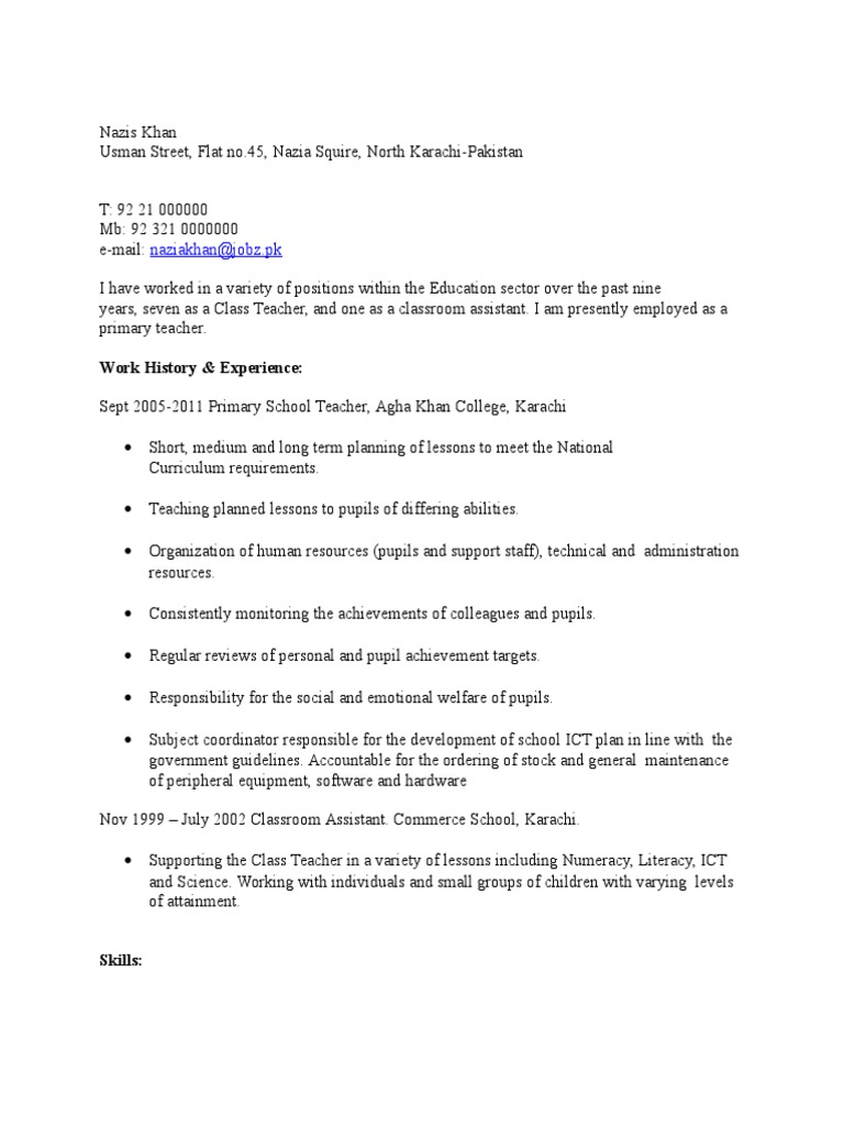 CV Pattern 4 | PDF | Educational Technology | Teachers