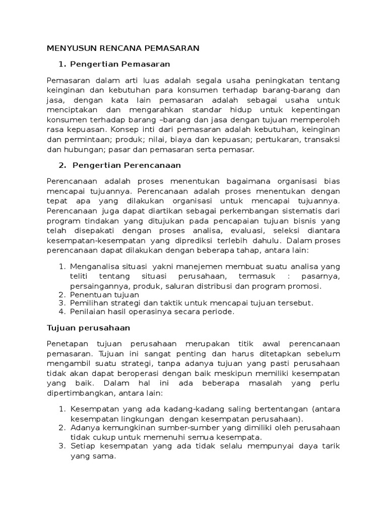 Menyusun Rencana Pemasaran | PDF