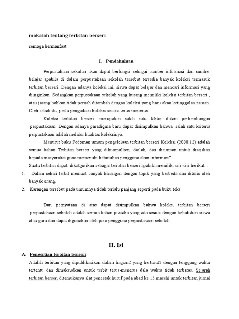 Makalah Tentang Terbitan Berseri | PDF