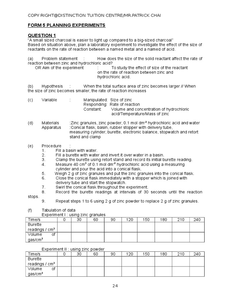 Example Planning Experiment Form 5 | PDF | Redox | Iodine