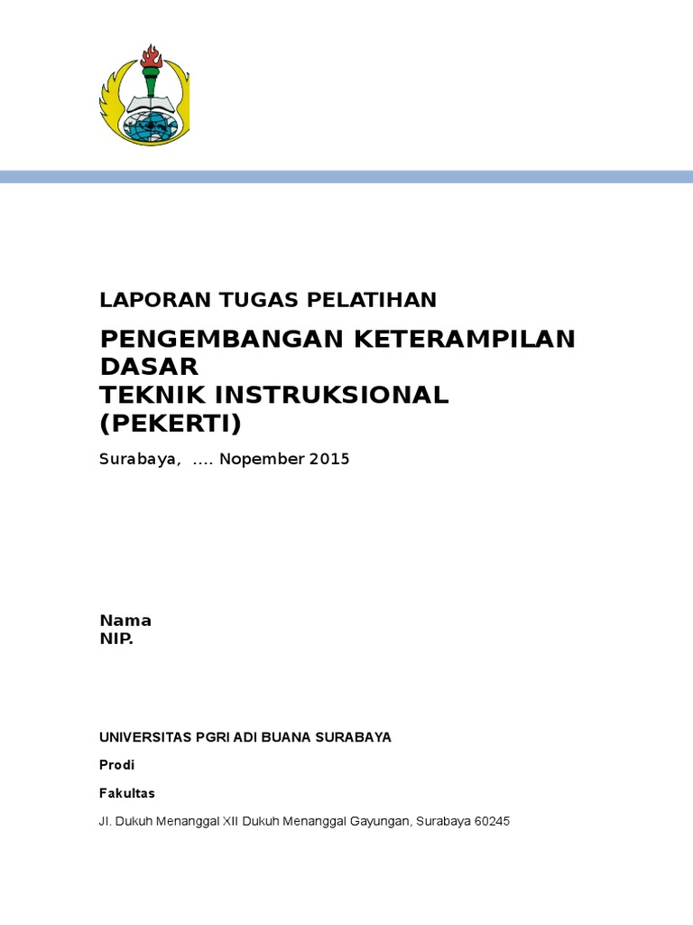 Template Laporan Pekerti Unipa | PDF