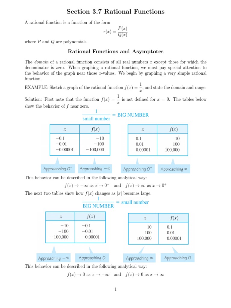 Rational Functions | PDF | Asymptote | Function (Mathematics)
