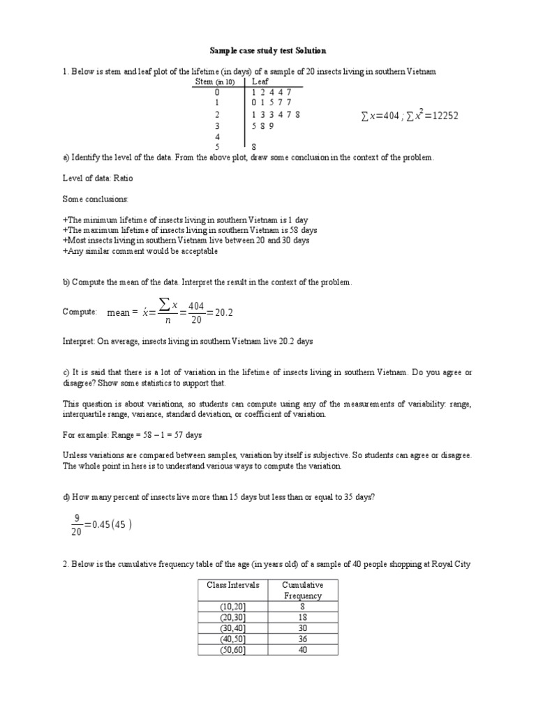 Sample Case Study Test - Solution | PDF