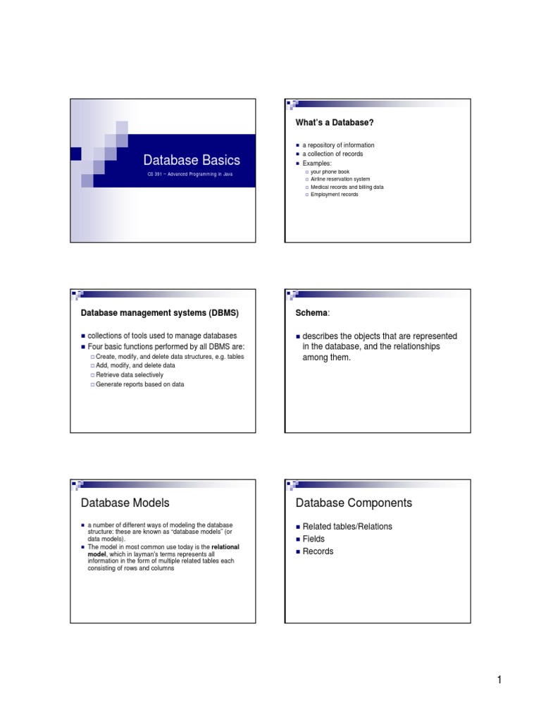 Database Basics: What's A Database? | PDF | Databases | Table (Database)