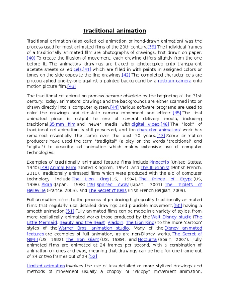 Traditional Animation | PDF | Animation | Cartooning