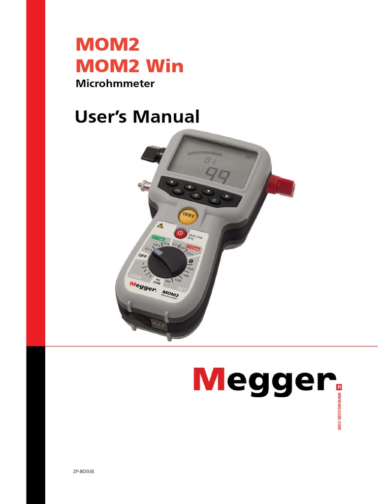 Megger Mom2 Low Resistance Micro Ohmmeter Product Manual | Battery ...