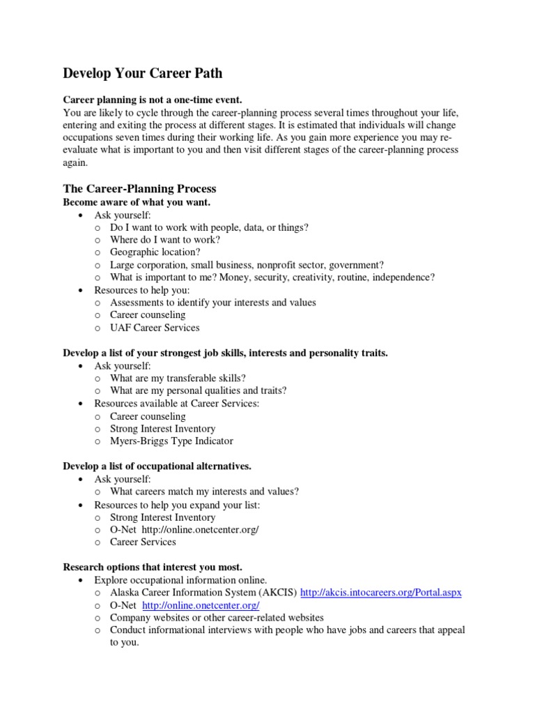 Mapping Your Career | PDF | Internship | Job Hunting