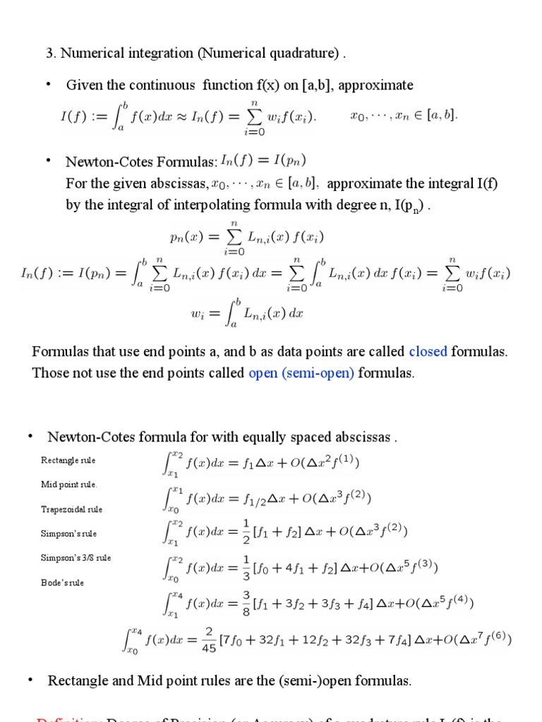 03numerical Integration | PDF | Integral | Algorithms