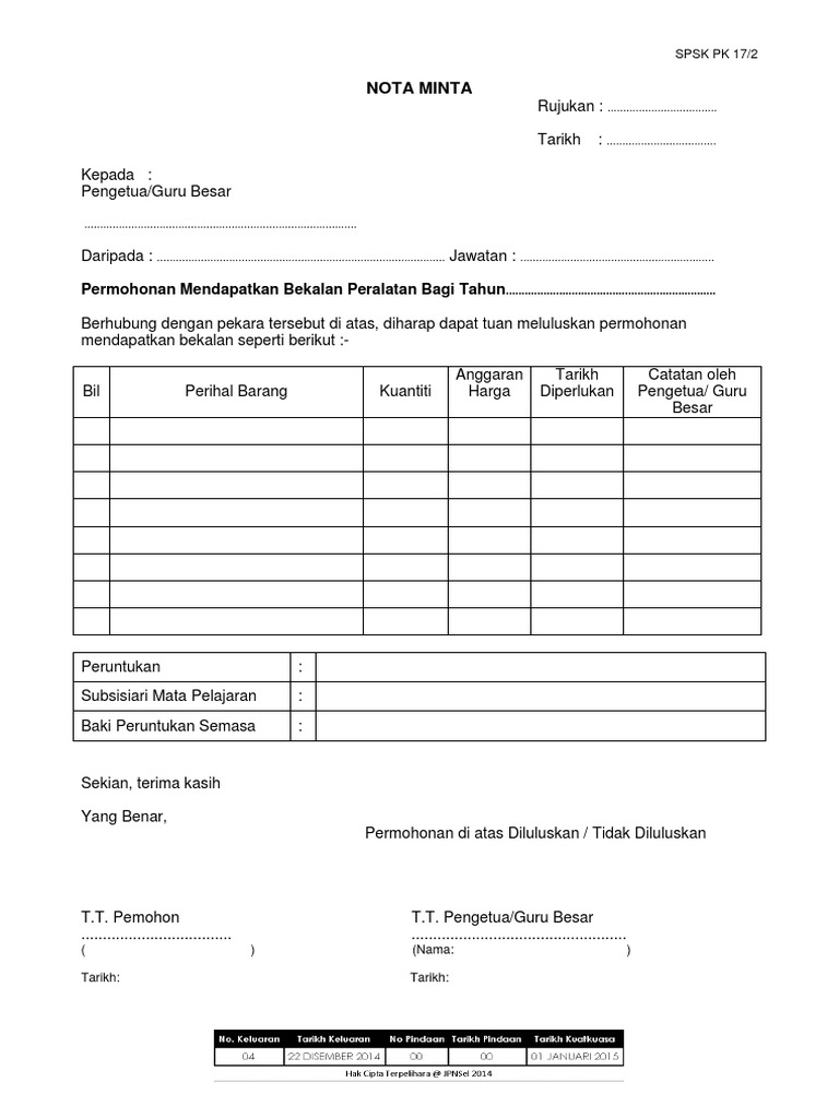 PK 17 2 Nota Minta | PDF