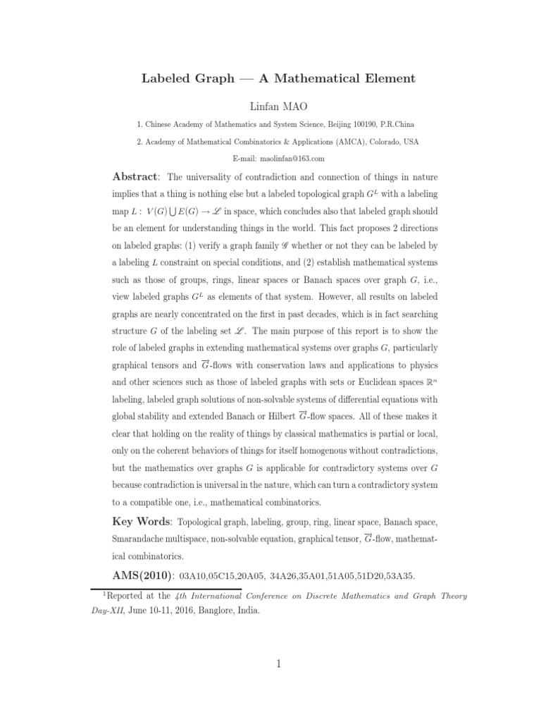 Labeled Graph - A Mathematical Element | PDF | Banach Space | Quark