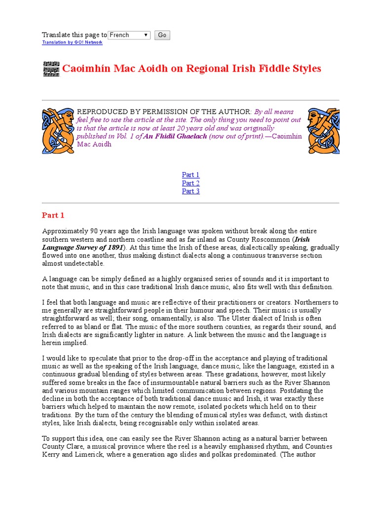 Irish Fiddle Styles Explored | PDF | Ireland | Irish Language