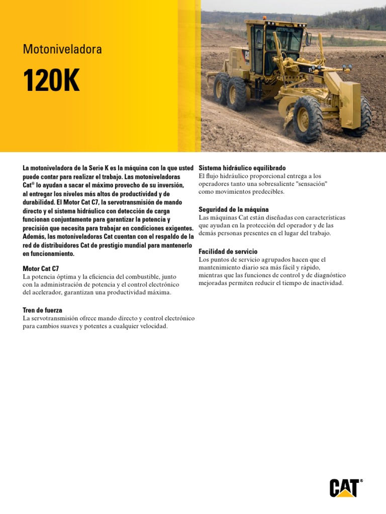 Motoniveladoras Cat 120k Espanol | PDF | Eje | Transmisión (Mecánica)