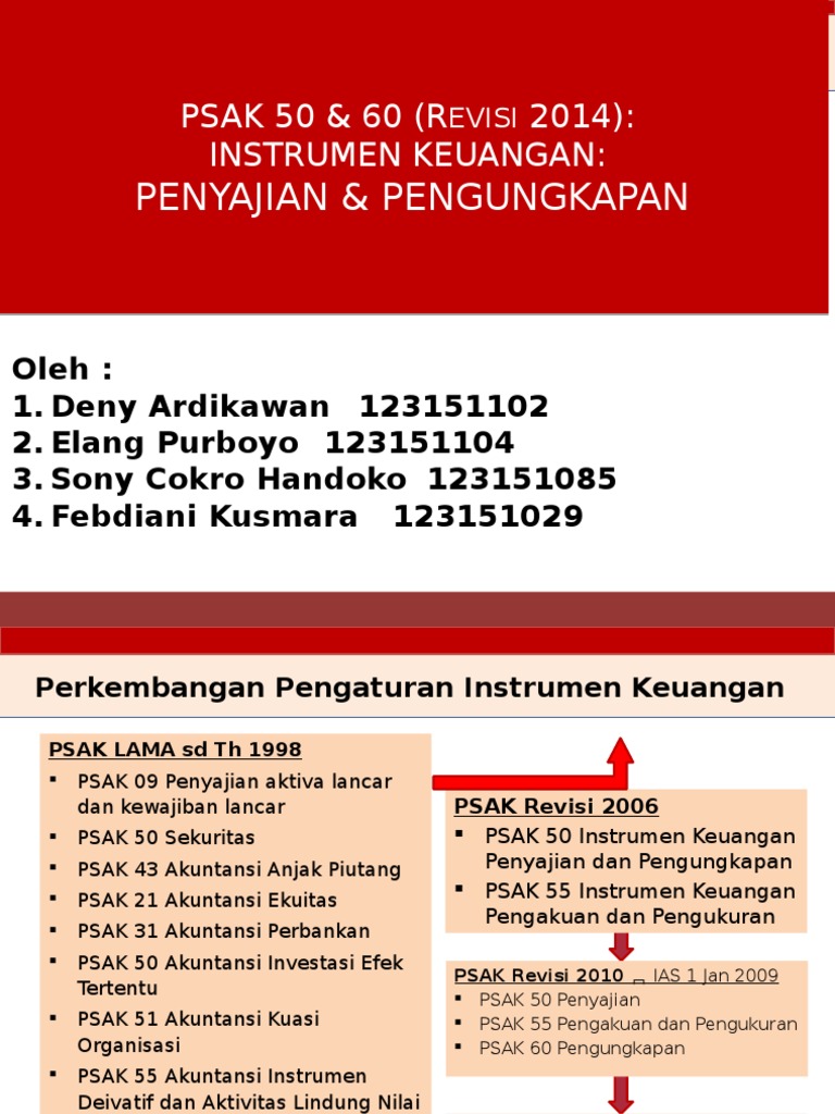PSAK 50 & 60: Penyajian Instrumen Keuangan | PDF