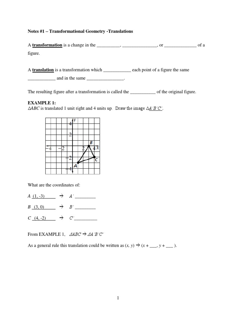 Geometry Translation Basics | PDF | Teaching Methods & Materials