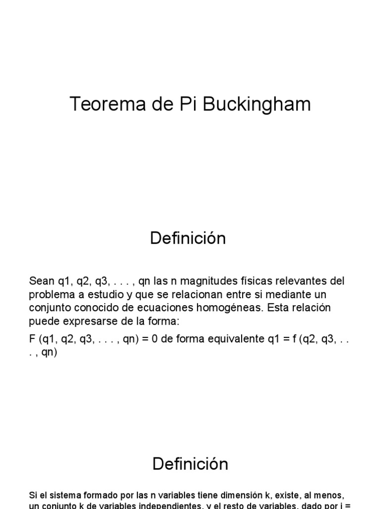 Teorema de Pi Buckingham | PDF | Función (Matemáticas) | Ecuaciones
