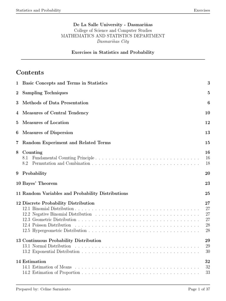 Engineering Probability and Statistics Problem Set | PDF | Probability ...