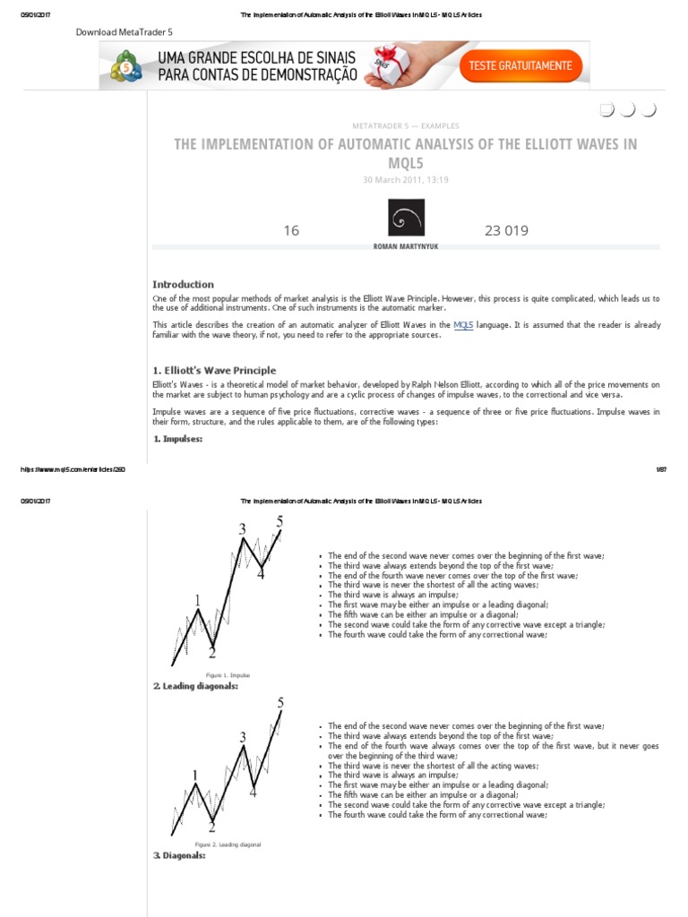 Elliott Waves in MQL5 | PDF | Array Data Type | Array Data Structure