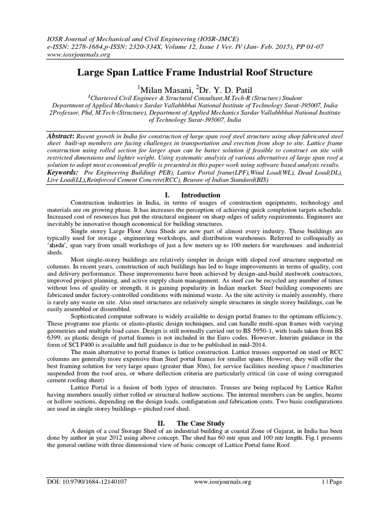 Truss Design For 60m Span PDF | PDF