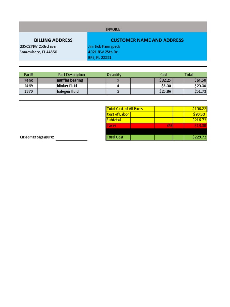 Excel Invoice Project | PDF