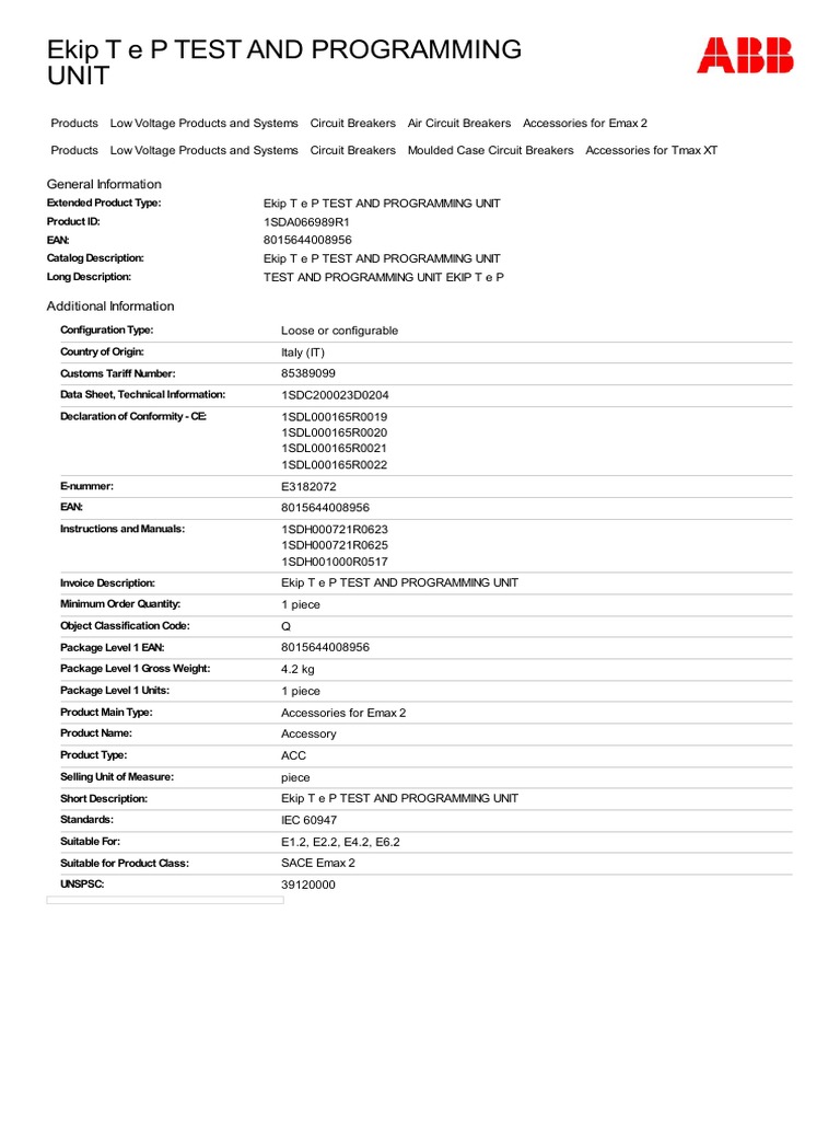 Ekip T e P Test & Programming Unit | PDF