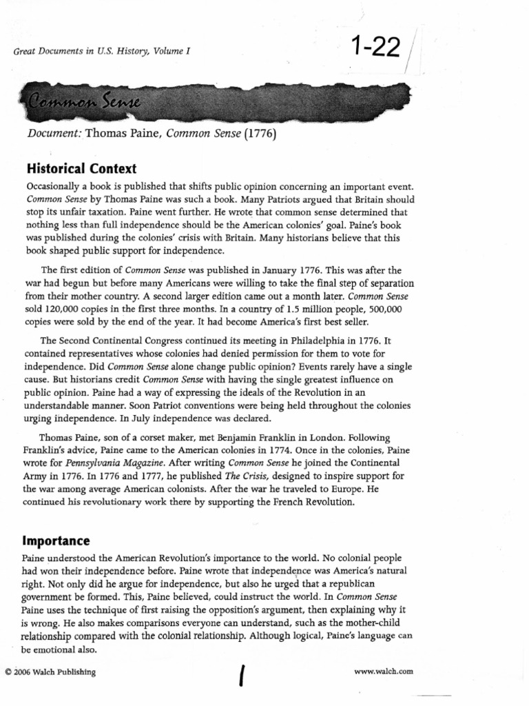 1-22 Common Sense | PDF