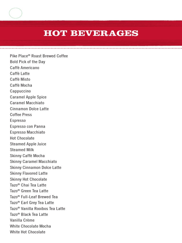 Beverage Resource Manual - 04 Recipe Cards - Hot Beverages | Download ...
