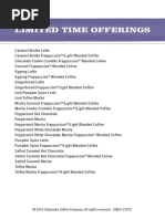 Starbucks Barista Cheat Sheet | PDF | Tea | Hot Drinks