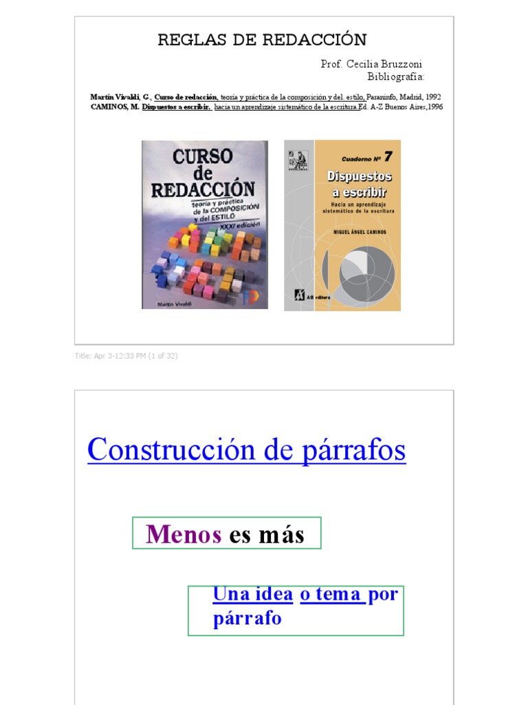 Reglas de Redacción PDF | Descargar gratis PDF | Asunto (gramática) | Objeto (gramática)