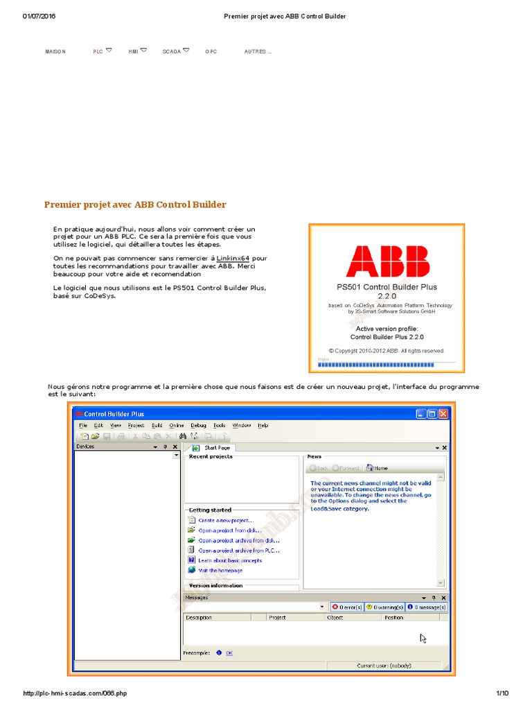 Premier Projet Avec ABB Control Builder