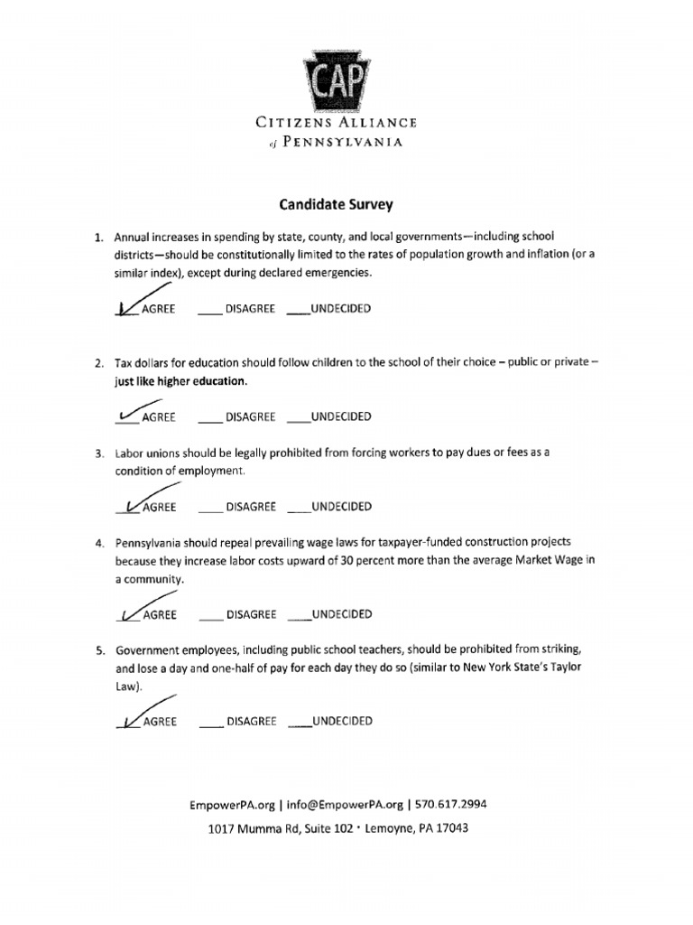 CAP Questionnaire and Pledge From Wayne Langerholc | PDF