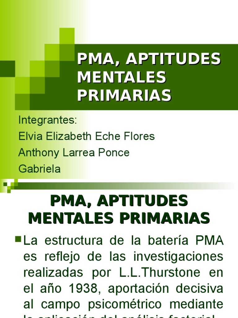 Pma Aptitudes Mentales Primarias | PDF | Razón | Science