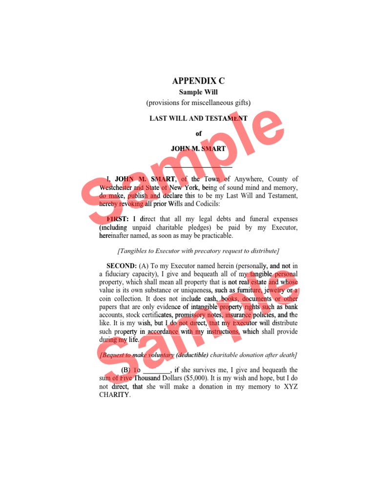 Sample Ample Samp S: Appendix C | PDF | Trust Law | Trustee