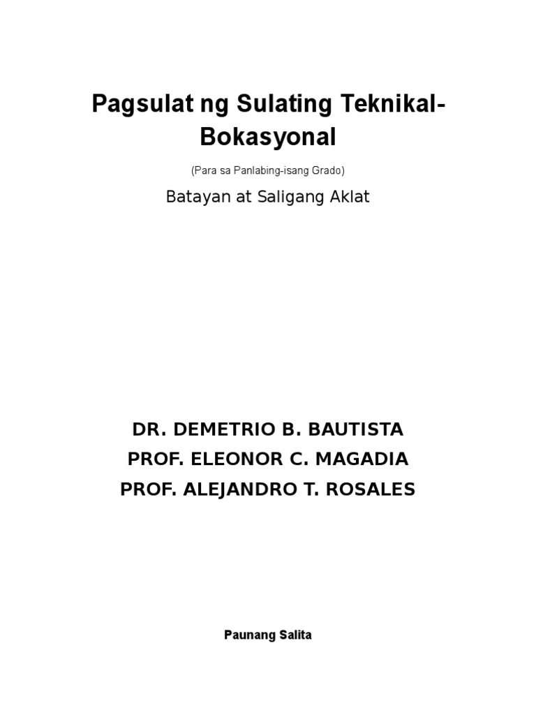 Pagsulat NG Sulating Teknikal. 2 | PDF