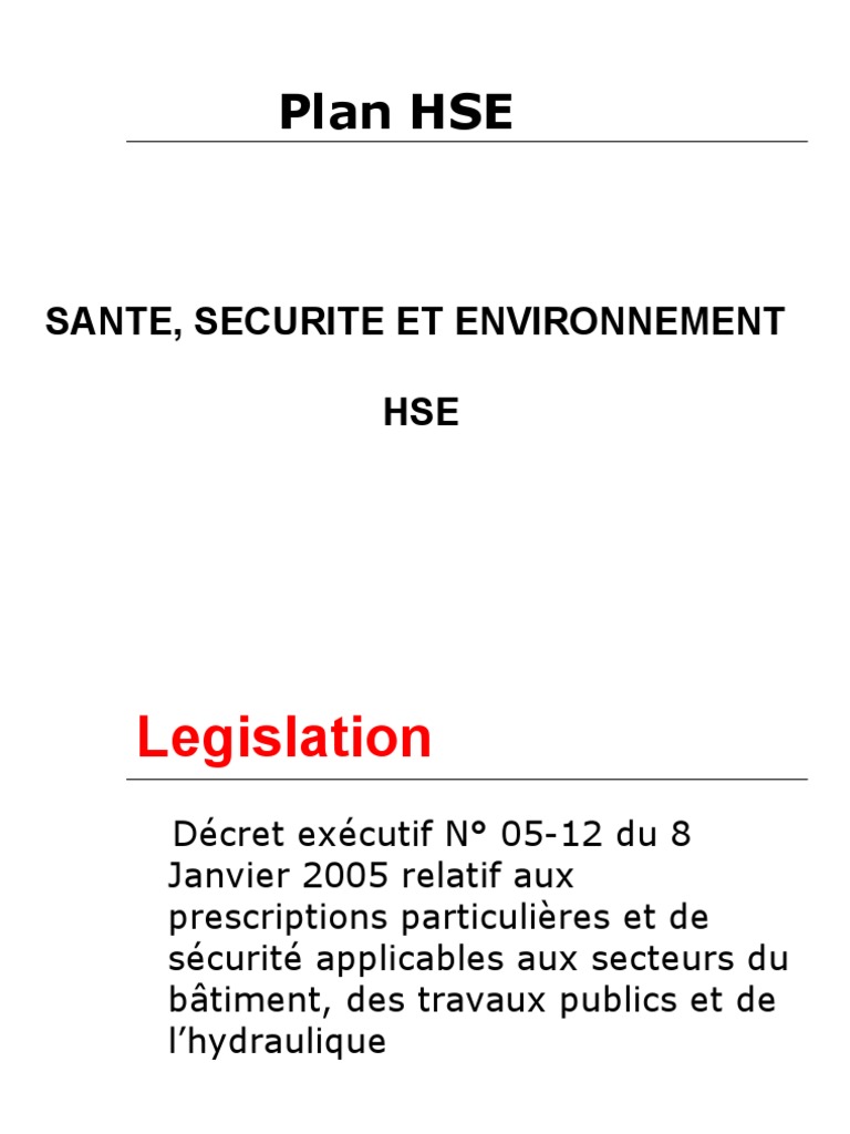 Plan HSE | PDF | Risque | Sécurité