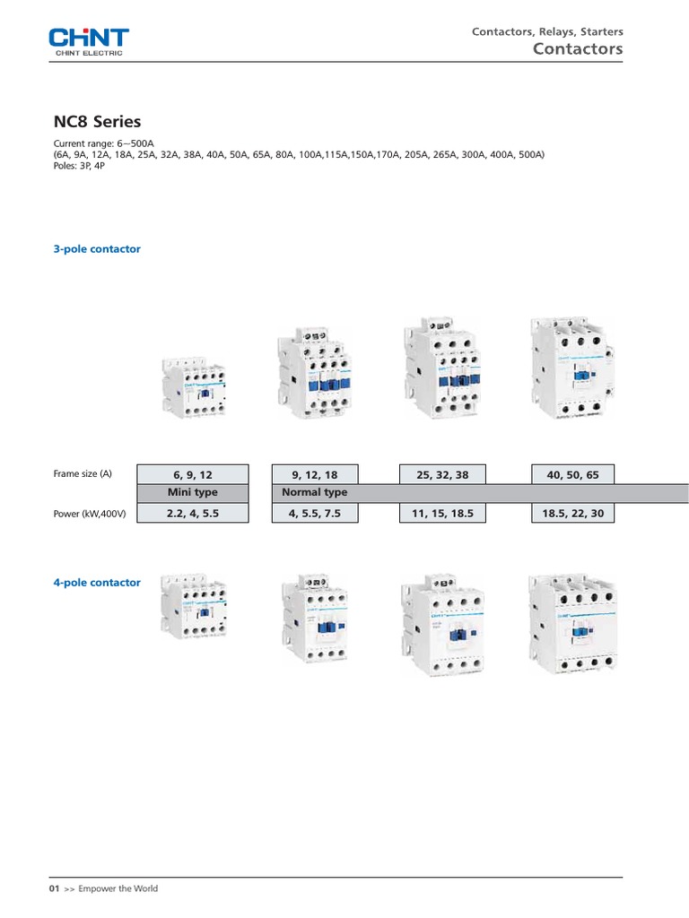 nc8 Contactors | PDF | Relay | Equipment