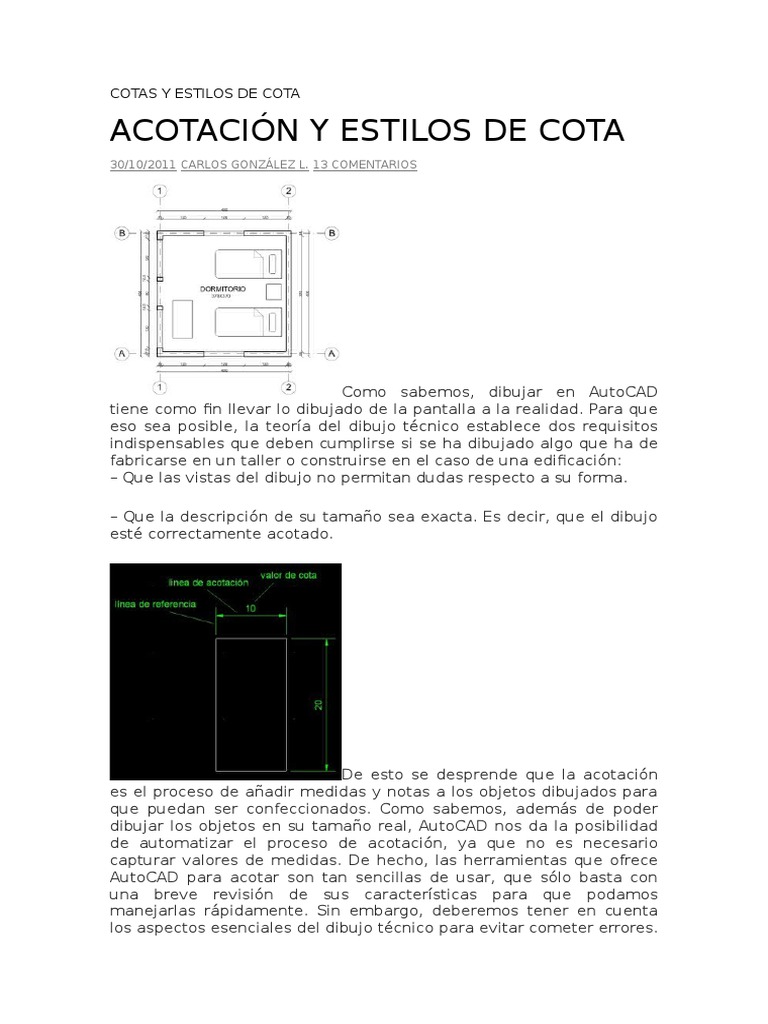 Cotas y Estilos de Cota | PDF | Diámetro | Sistema coordinado