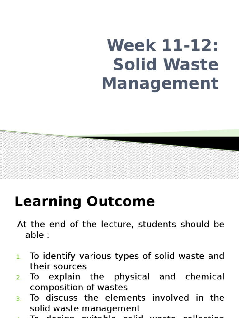 Solid Waste Management for Students | PDF | Municipal Solid Waste ...