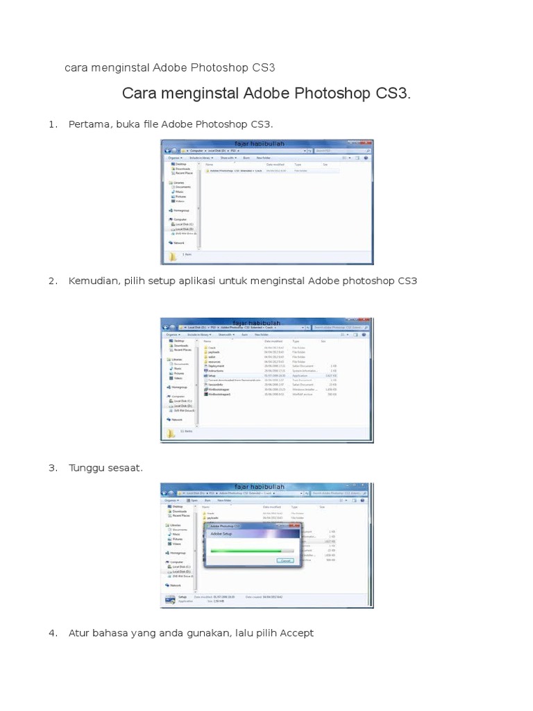Cara Menginstal Adobe Photoshop CS3 | PDF
