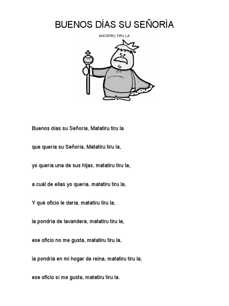 Buenos Días Su Señoría: Letra y Origen | PDF