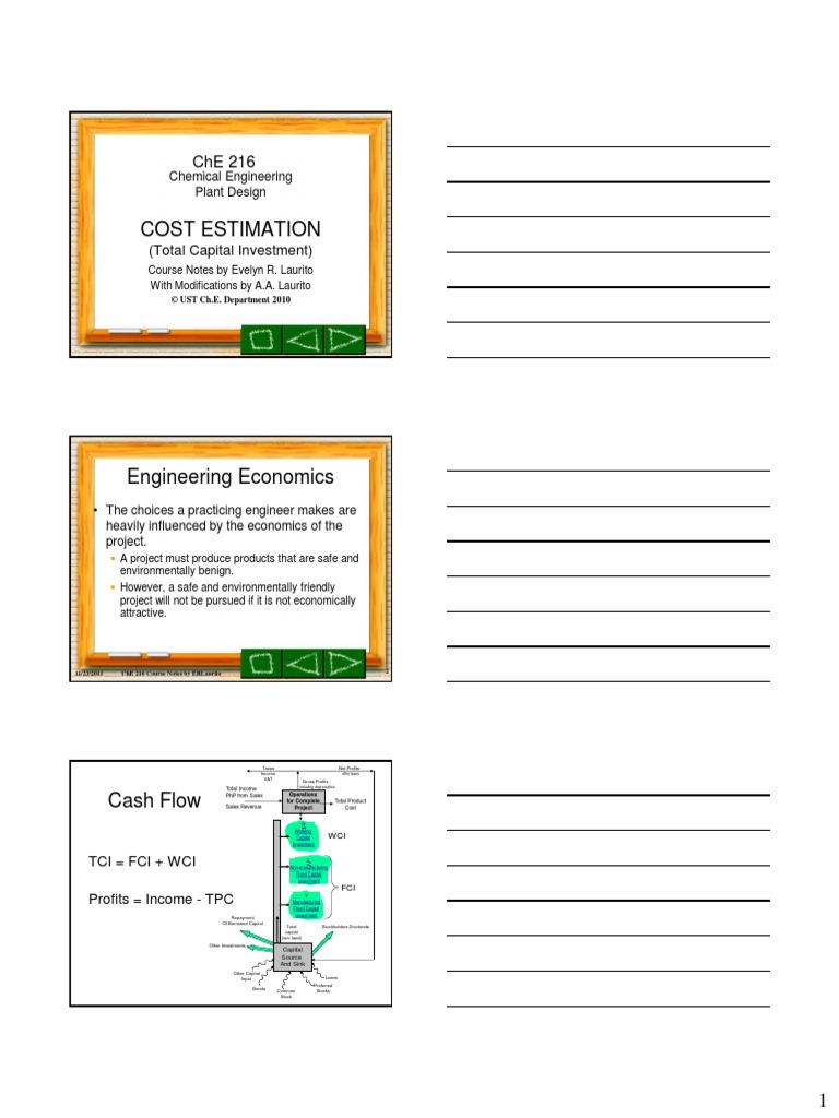 Cost Estimation TCI 2011 | PDF | Fixed Capital | Logarithm