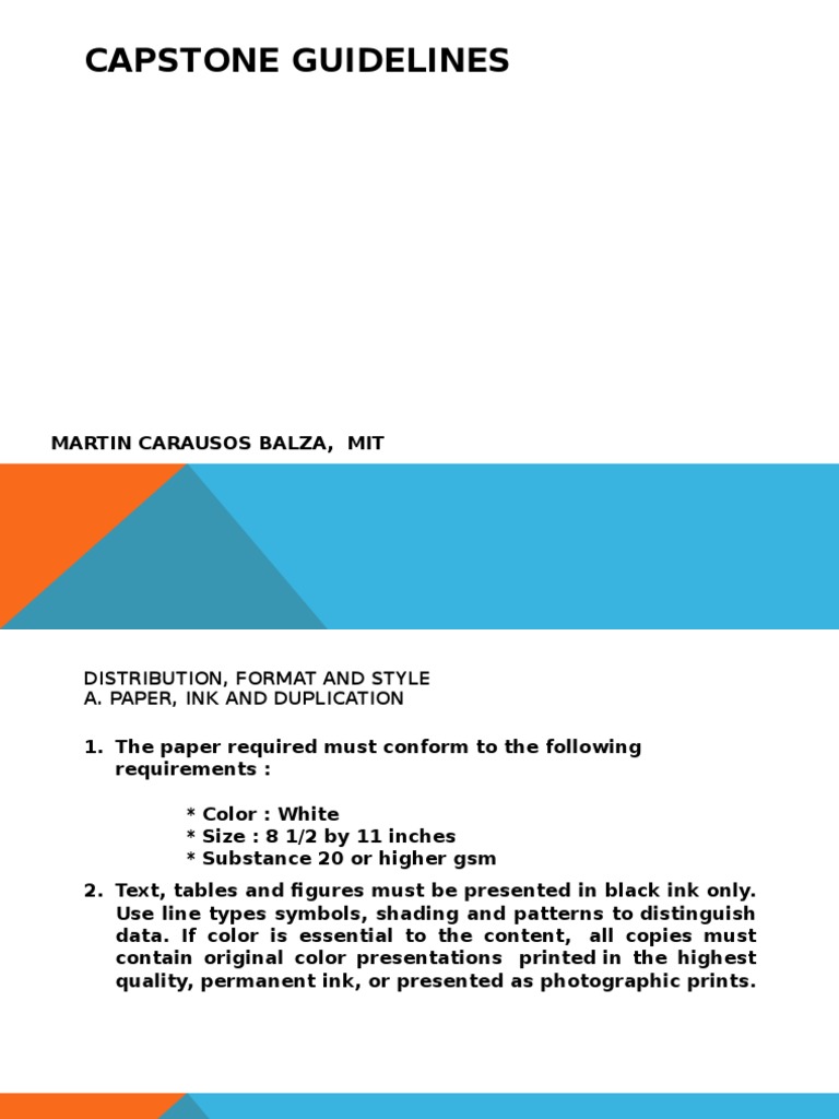 Capstone Guidelines: Martin Carausos Balza, Mit | PDF | Photocopier | Typefaces