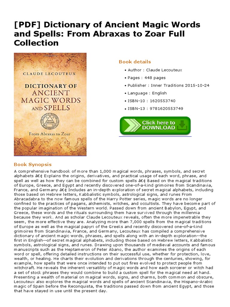 Dictionary of Ancient Magic | PDF | Witchcraft | Runes