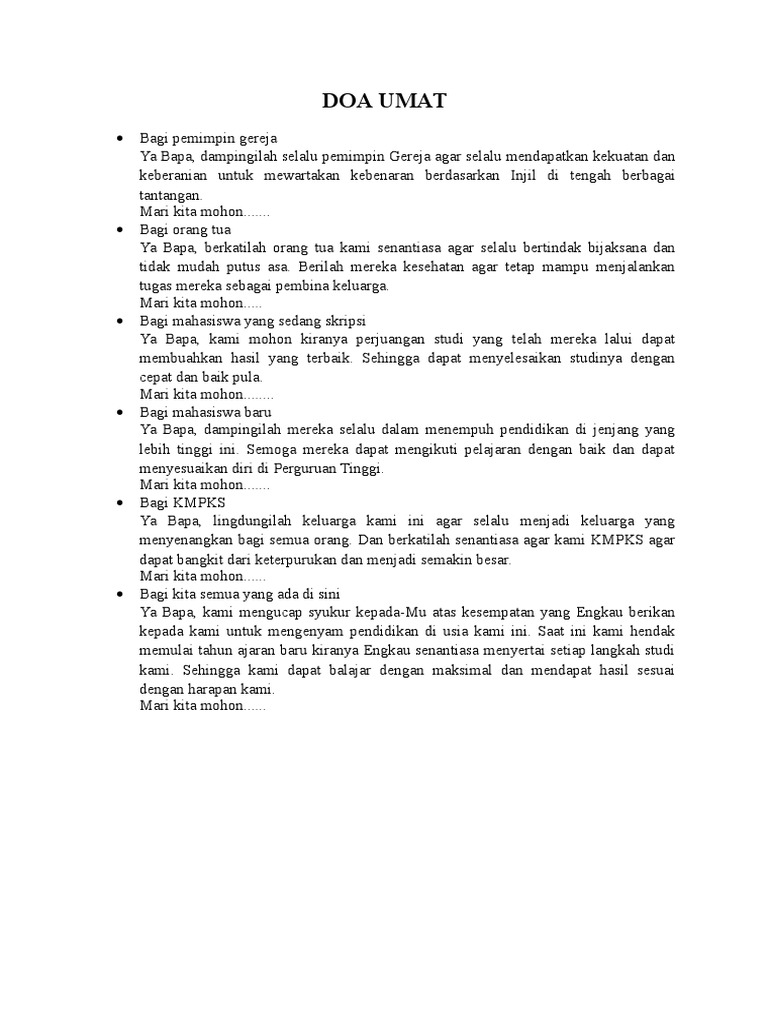 Doa Umat | PDF