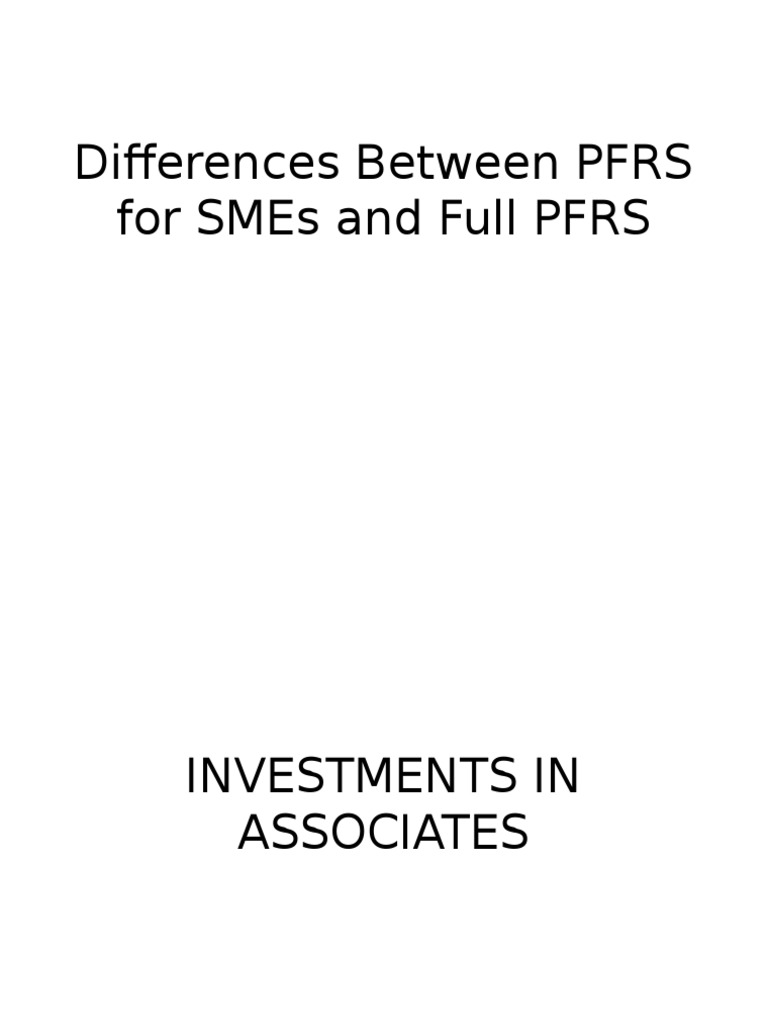 PFRS Vs PFRS For SMEs | PDF | International Financial Reporting ...